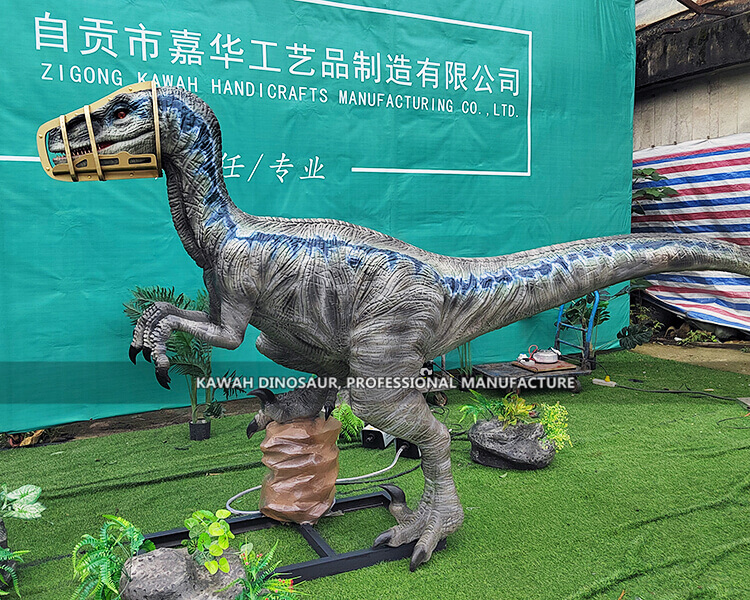 4M Velociraptor with Mouth Cage Dinosaurio Animatronic Life Size ...