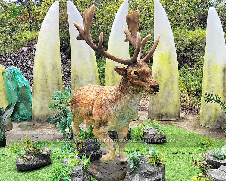Buy Customized Realistic Sika Deer Statue Animatronic Animals for Zoo ...