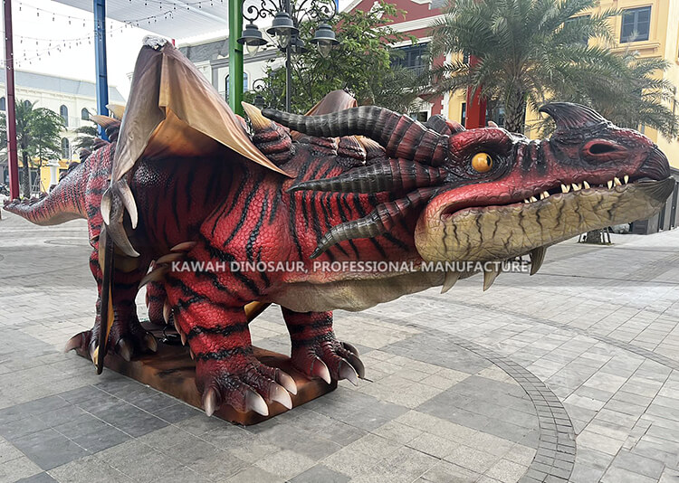 Customized High Quality Animatronic Dragon Statue Realistic Fly Dragon ...