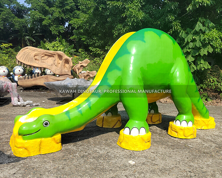 Cute Cartoon Dinosaur Slide Fiberglass Dinosaurs Slide Statue for ...