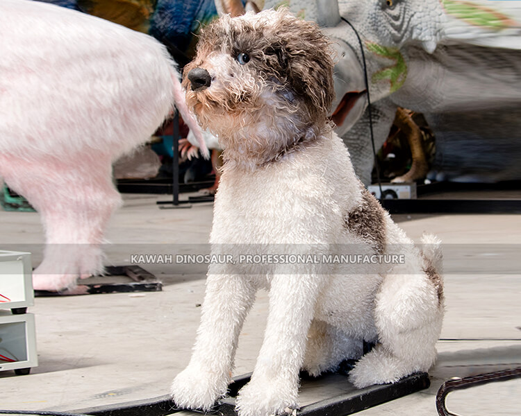 Cute Puppy Statue with Simulated Fur Pet Dog with Movements and Bark ...
