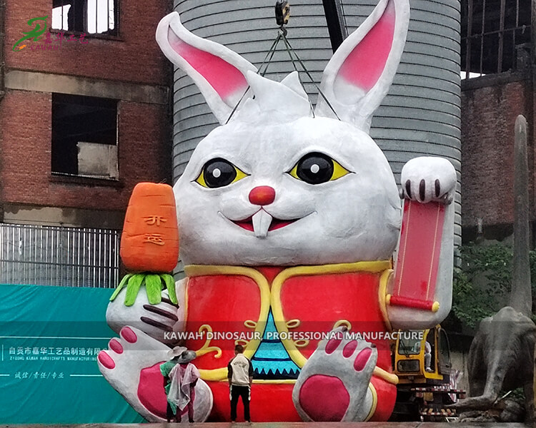 Factory Sale Custom-made Giant Lucky Rabbit Statue Animatronic Model ...