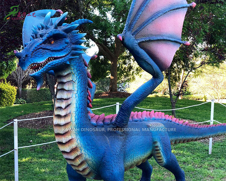 Outdoor Ornament Realistic Dragon Statue Animatronic Dragon For Theme ...