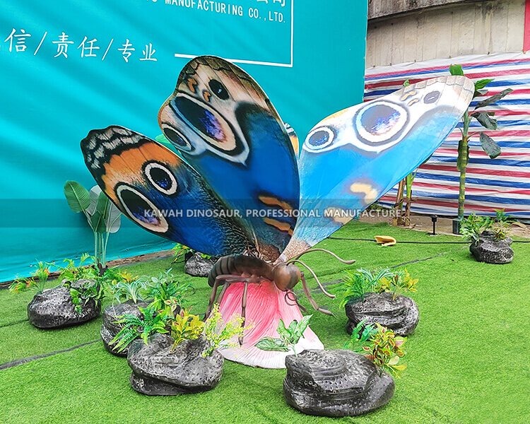 Realistic Animatronic Insects Colorful Giant Butterfly Statue for ...