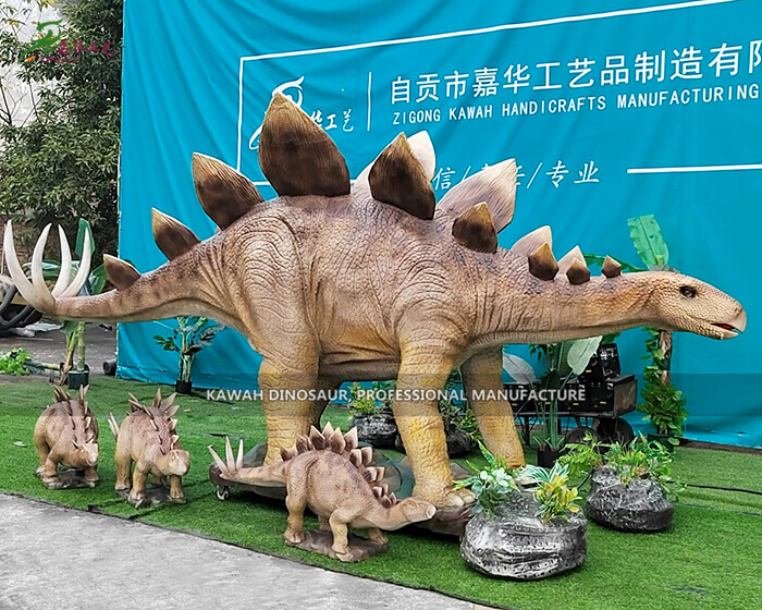Stegosaurus Dinosaur Family Cute Dino. Cartoon Baby Dinosaur