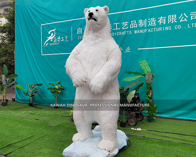 Theme Park Interactive Realistic Polar Bear Statue Animatronic Animals ...