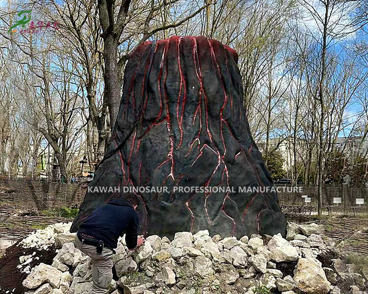 Buy Realistic Fiberglass Volcano for Sale Theme Park Decoration PA-1910