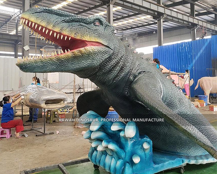 Ancient Marine Animal Mosasaurus Head Statue Custom Made for Ocean Park ...