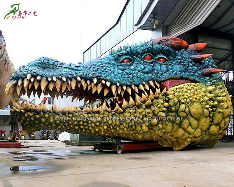 Customized Service Giant Animatronic Dragon Head Monster Head Statue ...