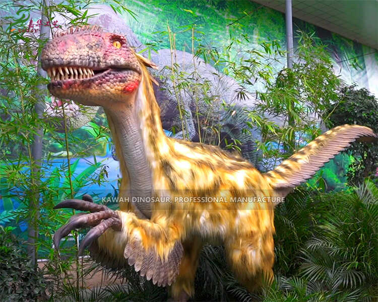 Feathered Dinosaurs Velociraptor Realistic Dinosaur Statue AD-131
