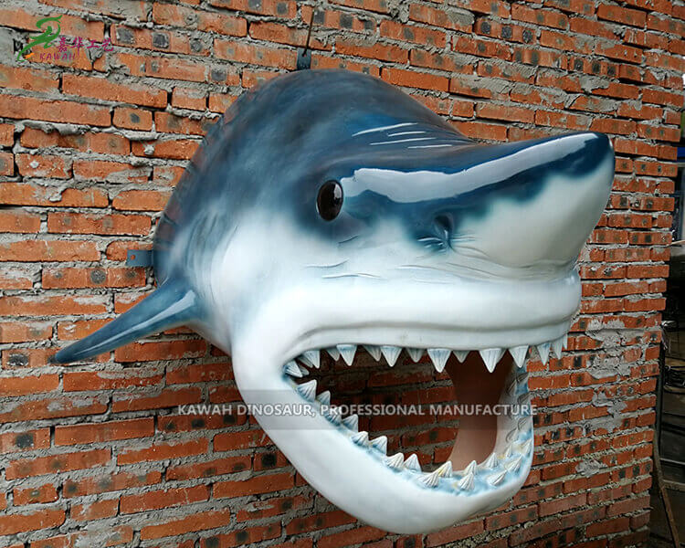 Fiberglass Shark Head Statue Realistic Fiberglass Animals Kawah Factory ...