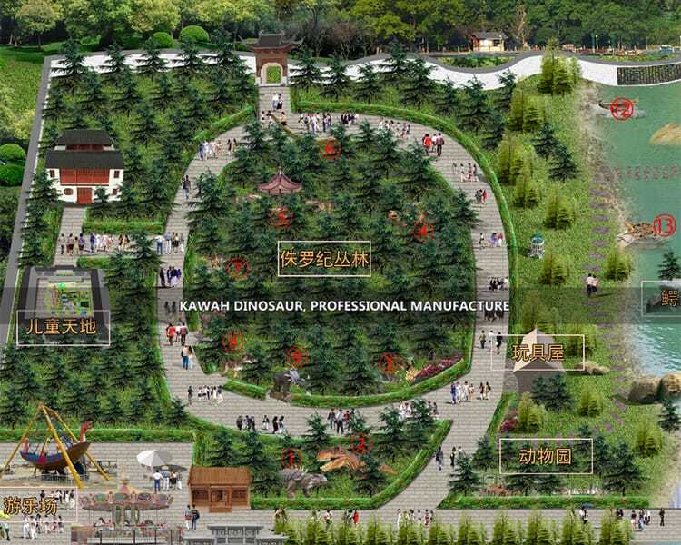 Jurassic forest dinosaur park design | Kawah Dinosaur