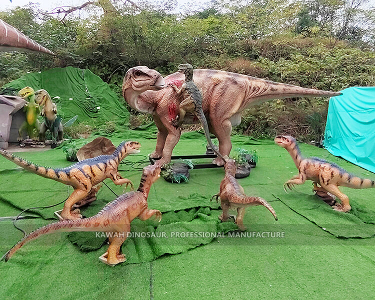 Realistic Dinosaurs Siege Scene Iguanodon Raptor Animatronic Dinosaur ...