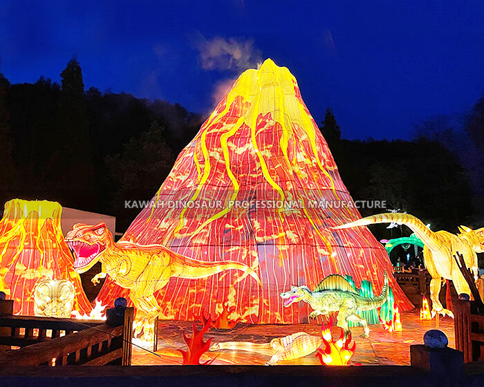 Realistic Volcano Lighting Lanterns Dinosaurs Waterproof Lantern With ...